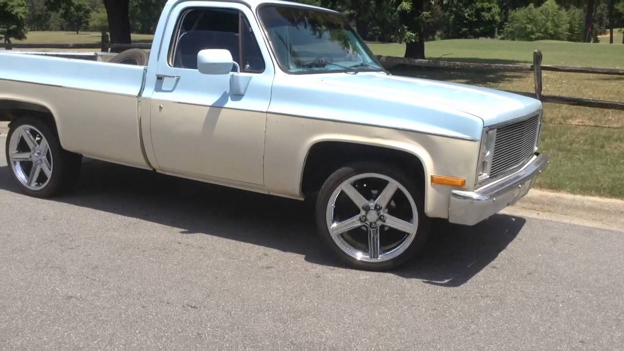 1986 Chevy C10 at RIMTYME DURHAM on 22" Velocity 248's Wrapped in 265 ...