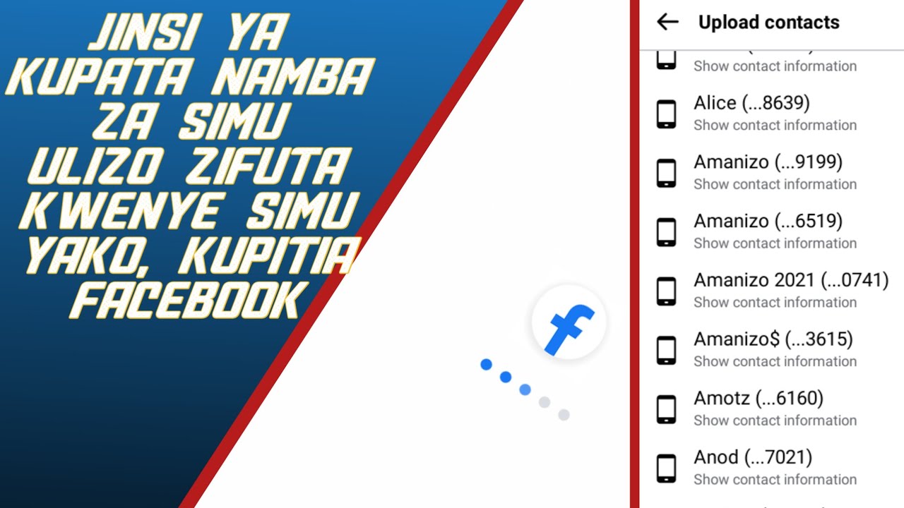 JINSI YA KUPATA NAMBA ZA SIMU ULIZO ZIFUTA KWENYE SIMU YAKO, KUPITIA FACEBOOK. | Kichungwa TV ...