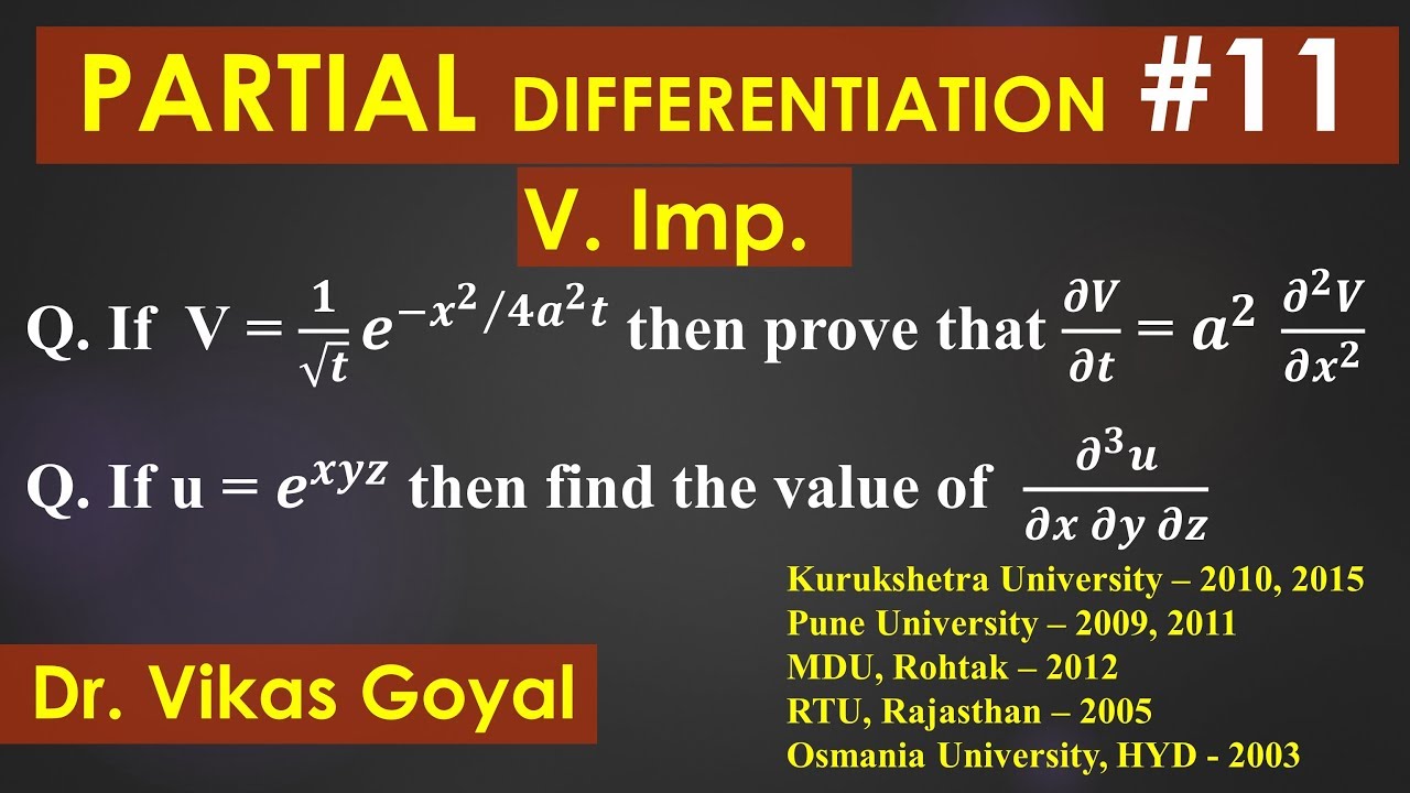 Partial Differentiation #11 in Hindi (V.imp) | Engineering Mathematics - YouTube