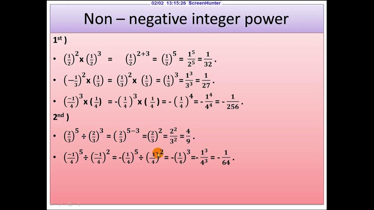 Non negative integer powers part(1) 1st prep ( 2nd term) - YouTube