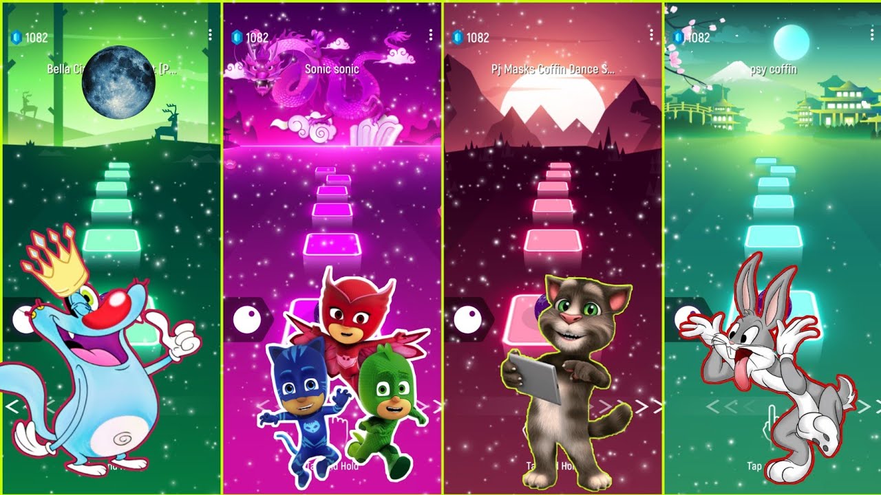 Tileshop oggy talking tom pj masks bugs bunny - YouTube