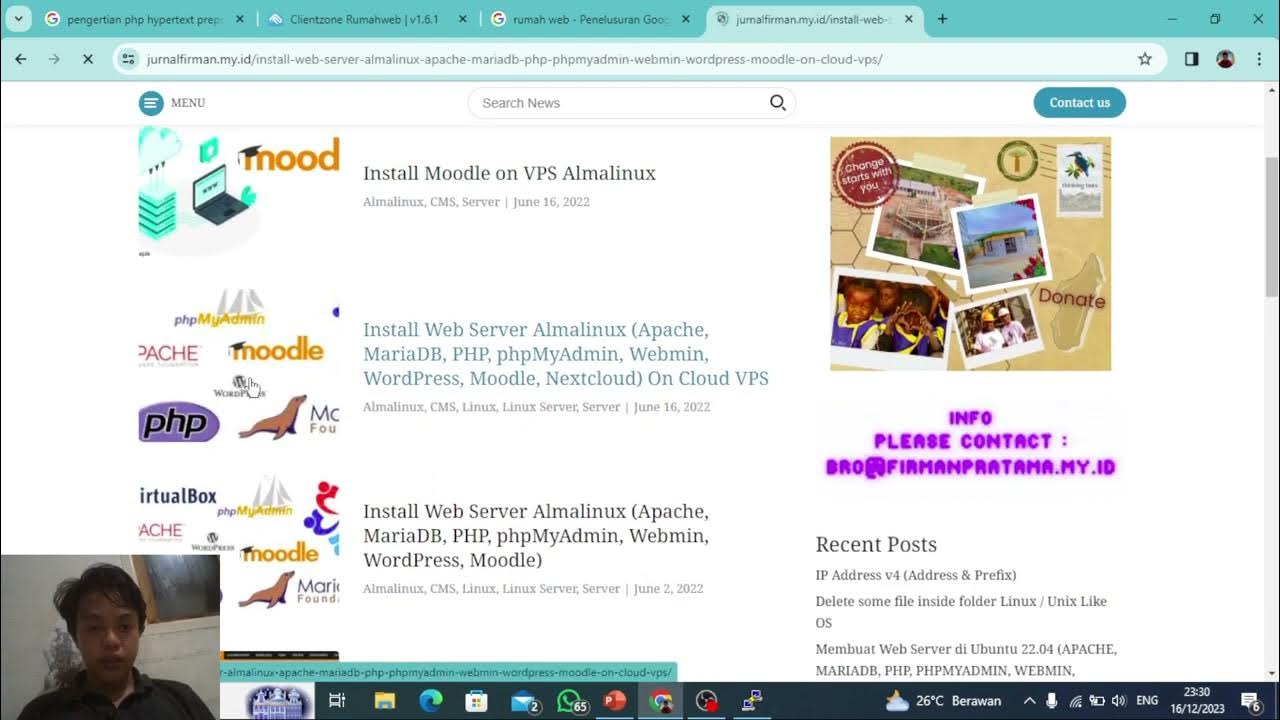 Tugas Akhir Membuat WEB SERVER, WORDPRES, MOODLE - YouTube