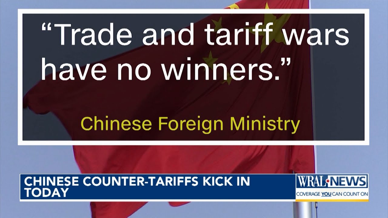 Chinese Counter-Tariffs Kick in Today - YouTube