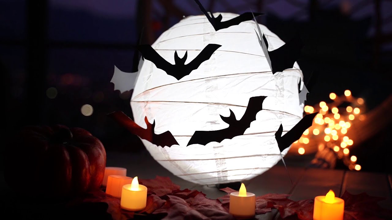 Spooky Bat Paper Lantern Halloween Decoration - DIYnCrafts.com - YouTube