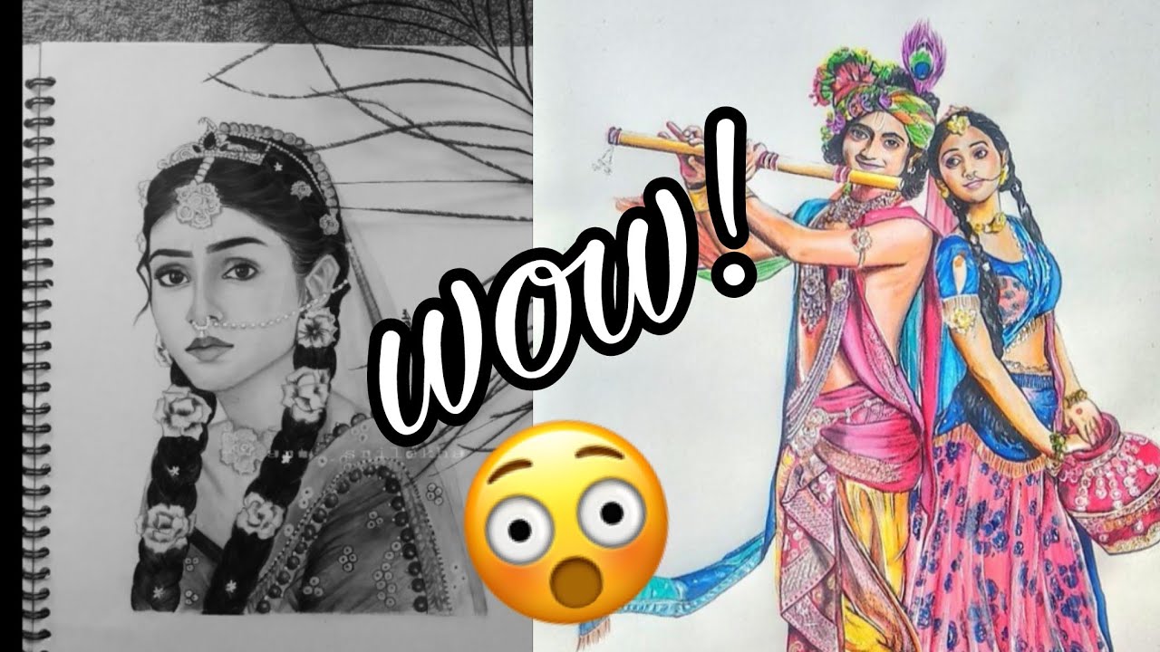 wow pictures arted by Radha Krishna sumellika fans// drawing by RK fans ...