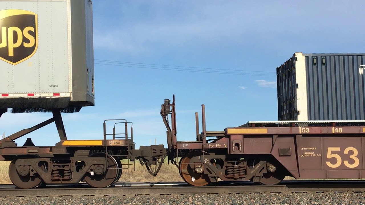 Rusty Slow moving Freight Train with Containers - YouTube