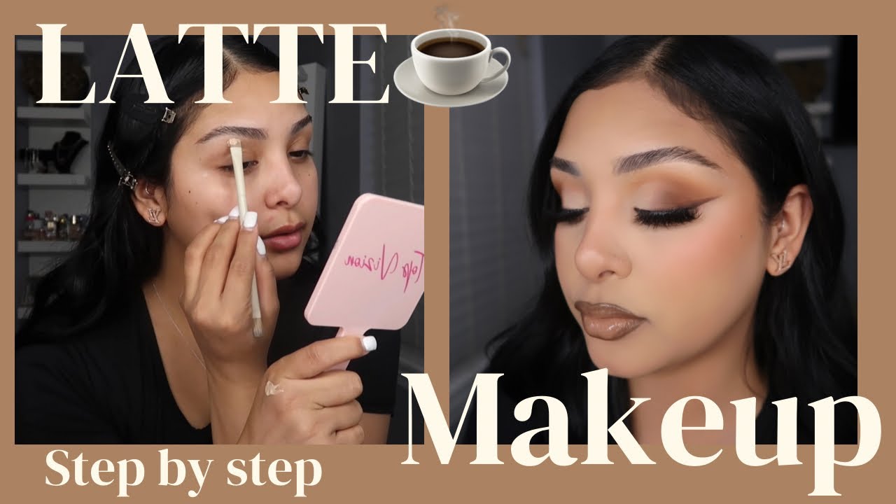 LATTE MAKEUP TUTORIAL☕️ STEP BY STEP | *FIRST GIVEAWAY* - YouTube