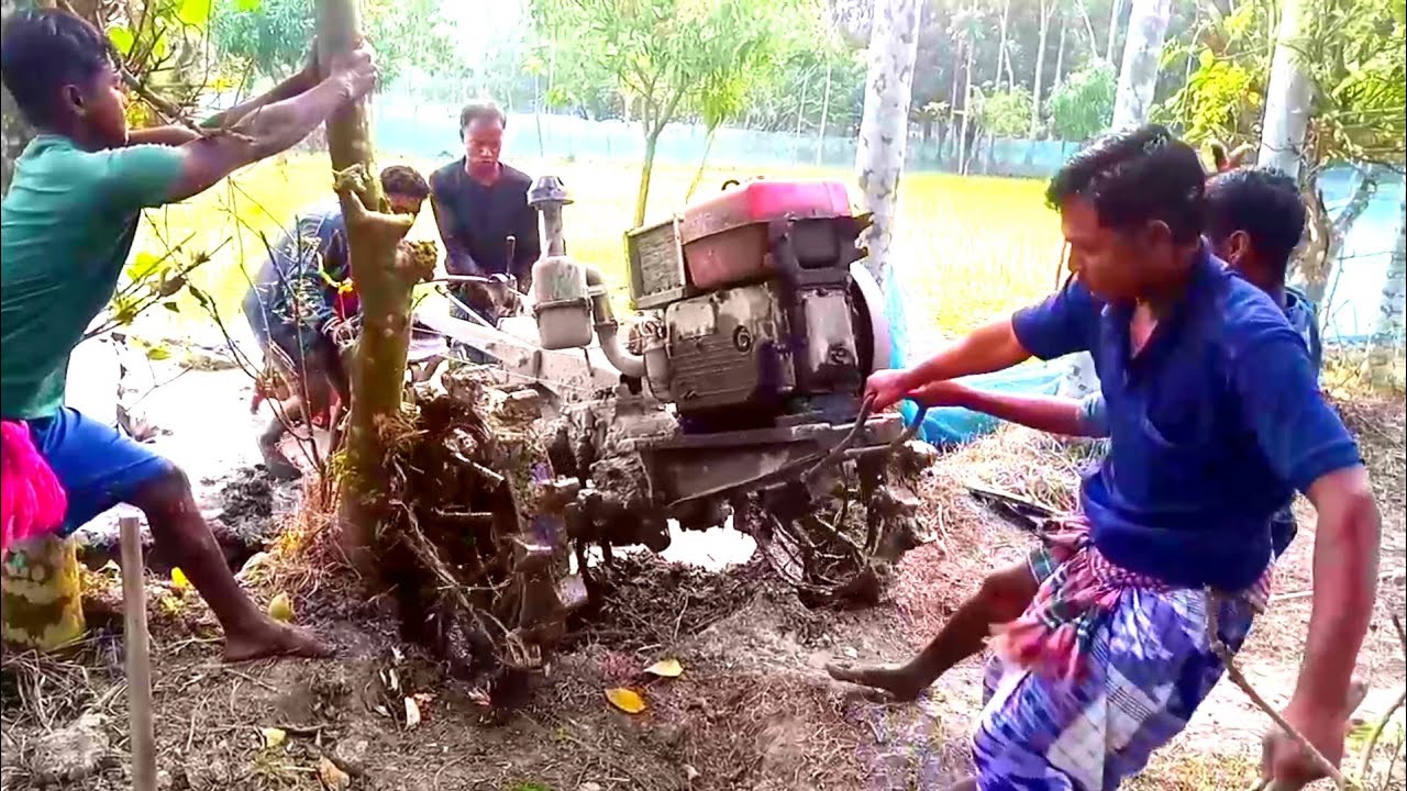 power tiller accident in mud video 🙏🙏🙏👍 - YouTube