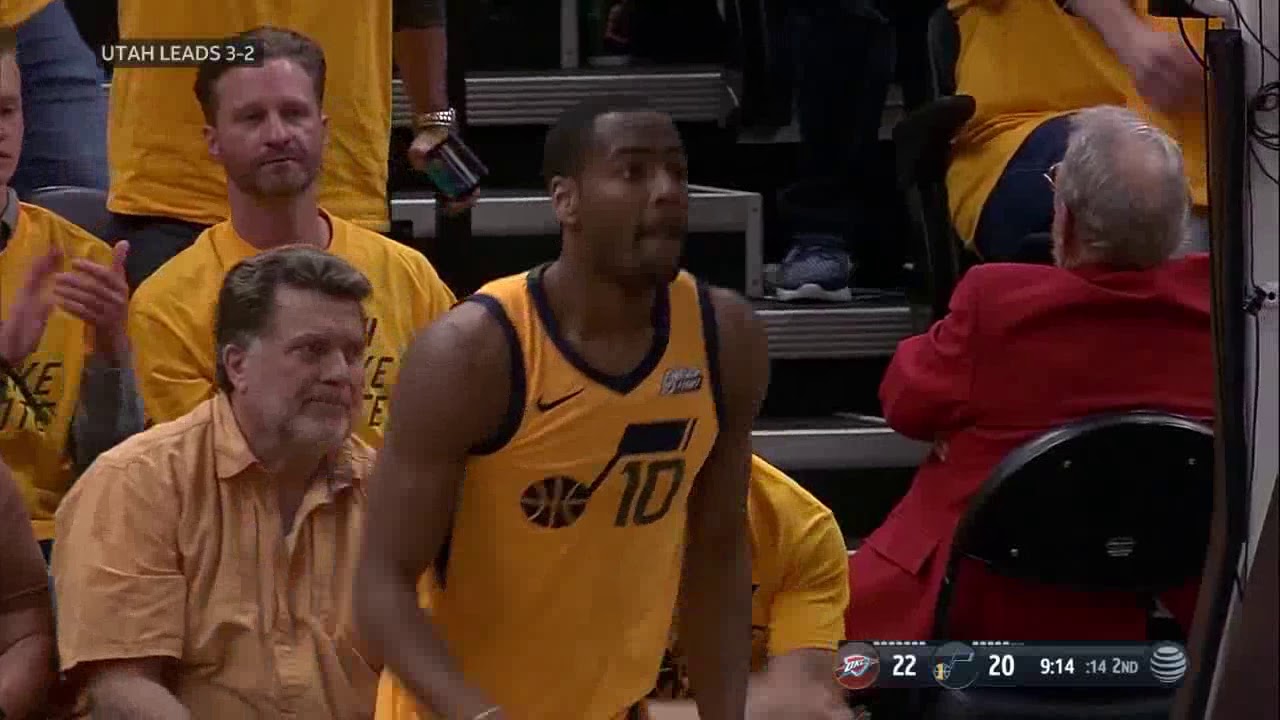 NBA, playoff 2018, Thunder vs. Jazz, Round 1, Game 6, Move 14, Alec ...