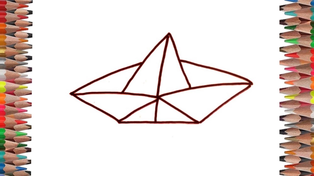 How to draw a paper boat 🛥️ || easy paper boat drawing for kids || step ...