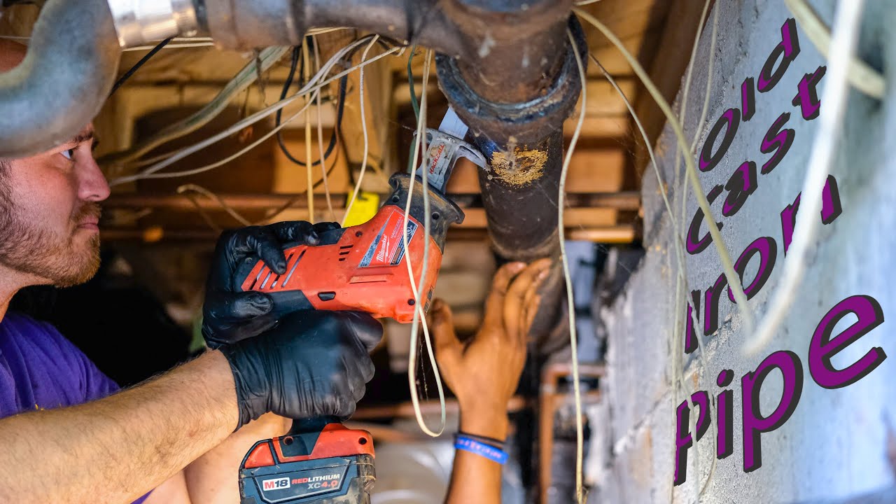 Plumbing: Replacing Old Cast Iron Pipe in Atlanta, GA - YouTube