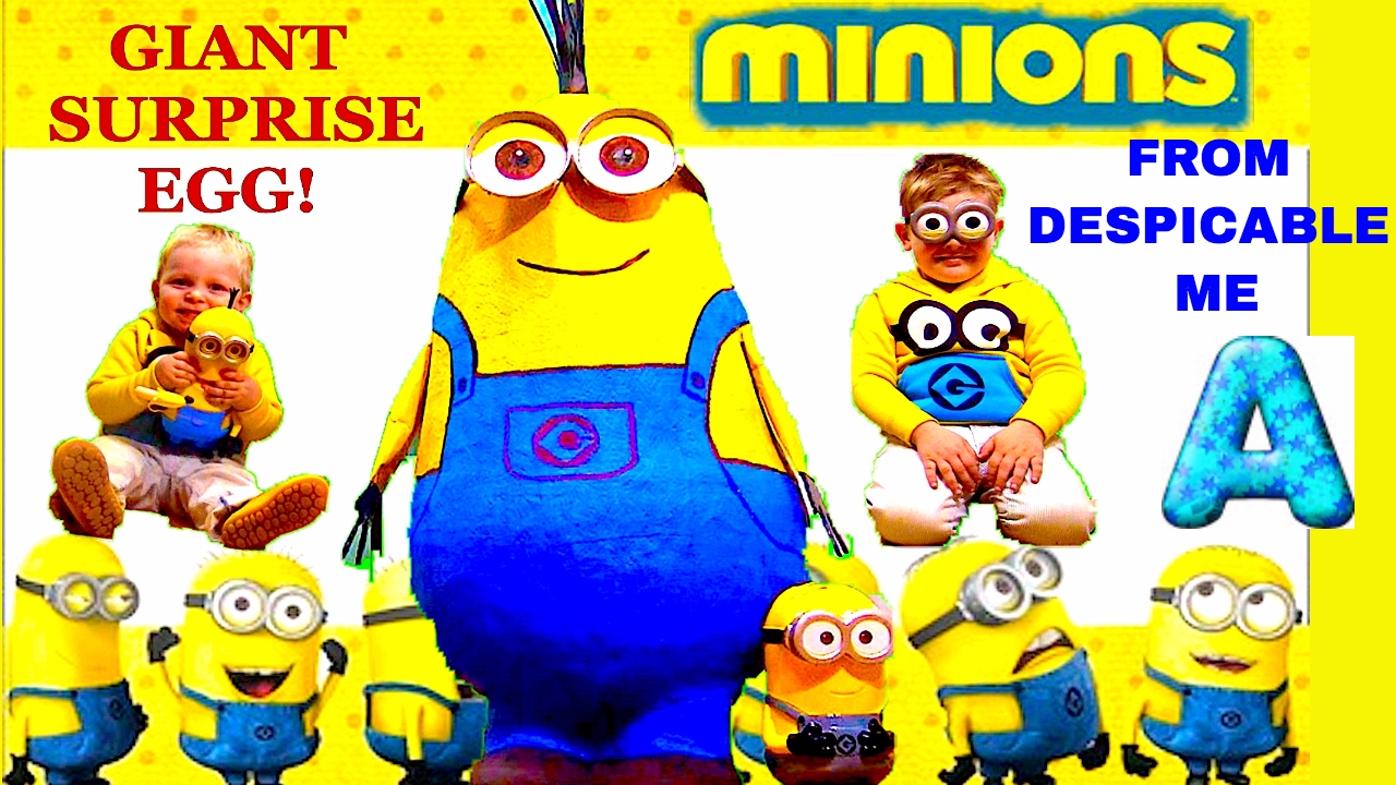 GIANT SURPRISE EGG. MINIONS FROM DESPICABLE. MANY SURPRISES INSIDE ...