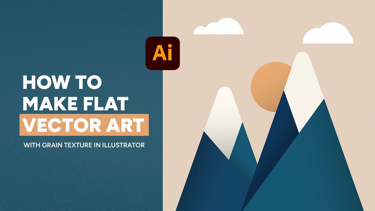 How To Make Flat Vector Art With a Grain Texture in Illustrator - YouTube