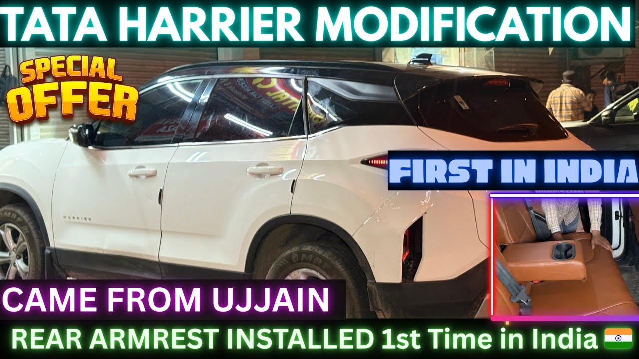 Tata Harrier modification 2025 Tata harrier Facelift Rear Armrest ...