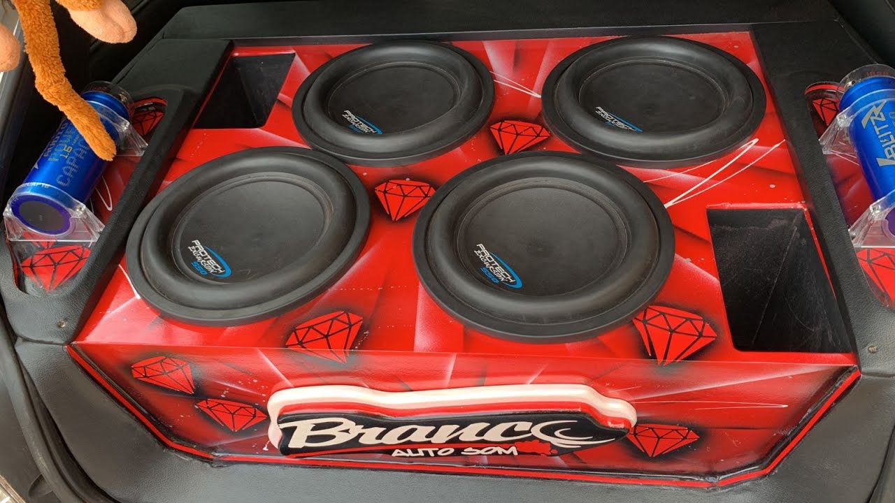 PALIO COM 4 SUBS PROTECH EXCURSION 550W 12" E BANDA ELECTRA 3K - YouTube