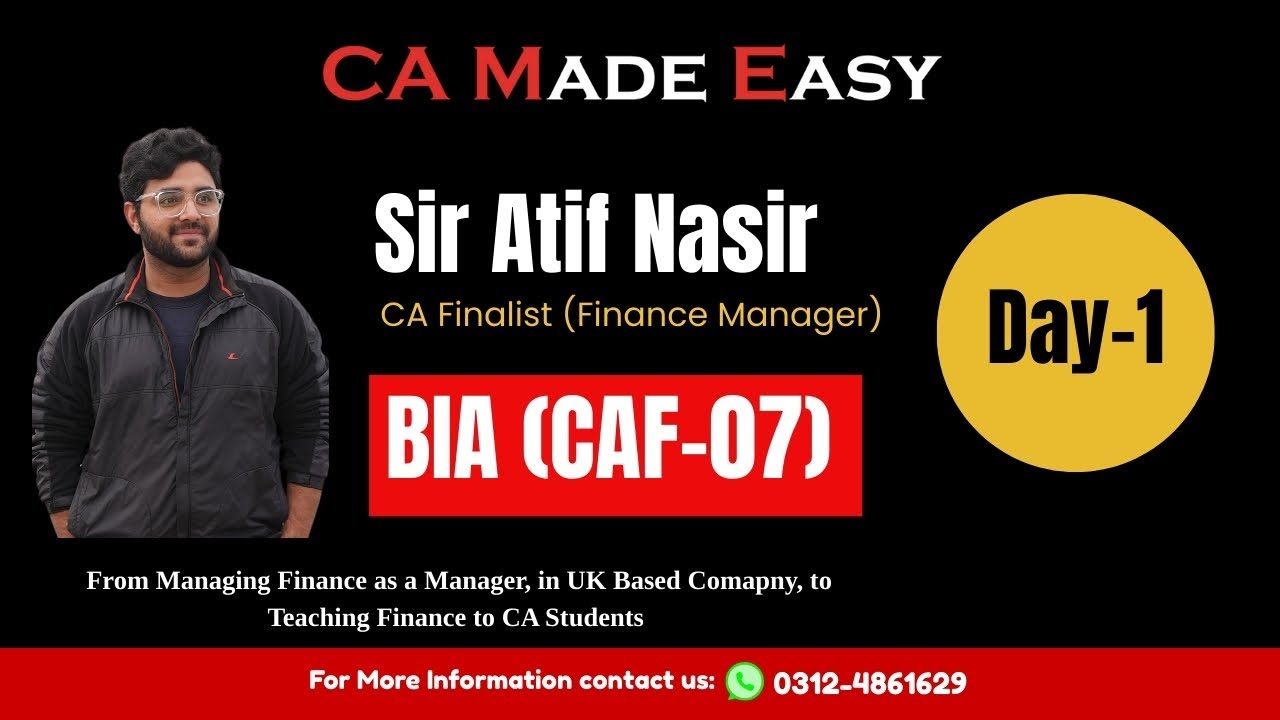 BIA By Sir Atif Nasir ||S -26|| [DAY -1] Pre Batch || 22 Sep || CAME ...