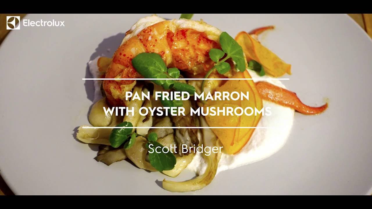 Pan fried marron with oyster mushrooms by Chef Scott Bridger - YouTube