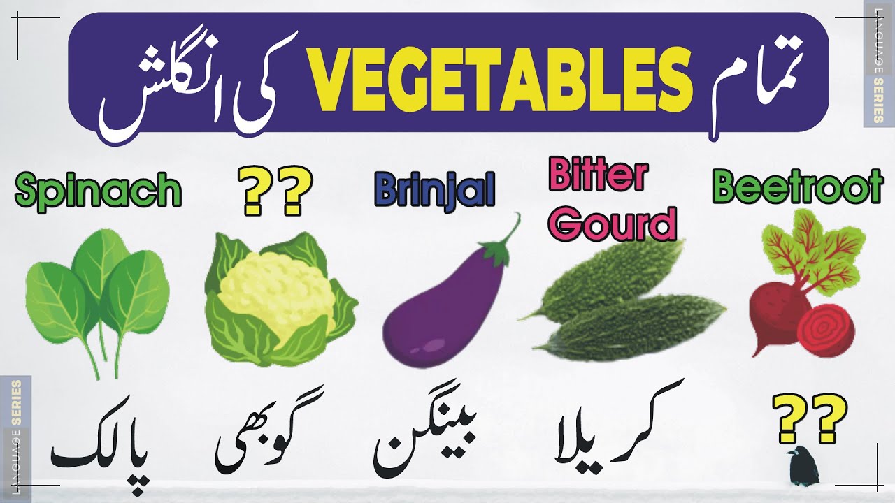 50+ Vegetables Names & Vocabulary in Urdu with English - YouTube