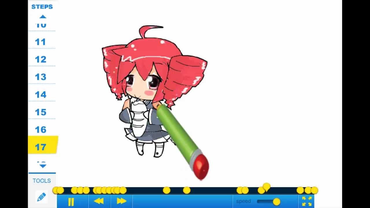 How to draw Chibi Teto Kasane - Drawing Tutorial Video - YouTube