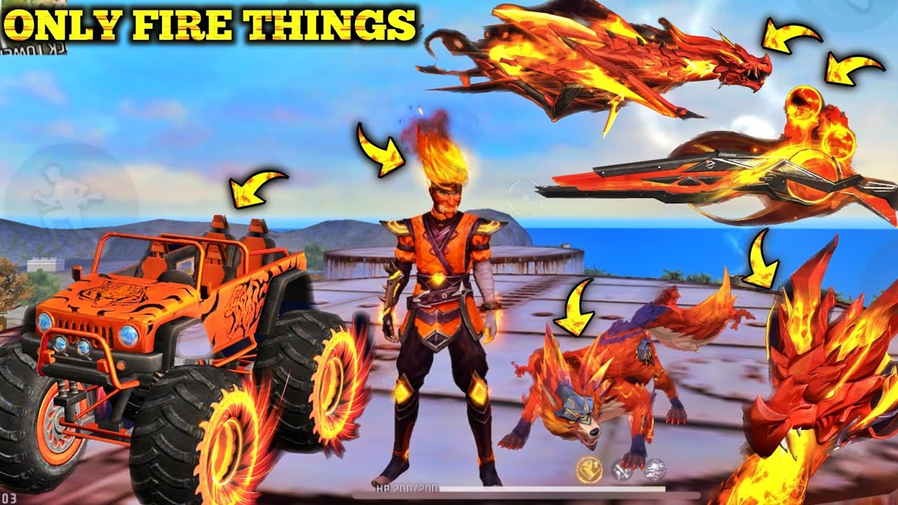 CHALLENGE : I Can Only Use Fire Things🔥Fire Bundle, Fire M4A1, Fire ...