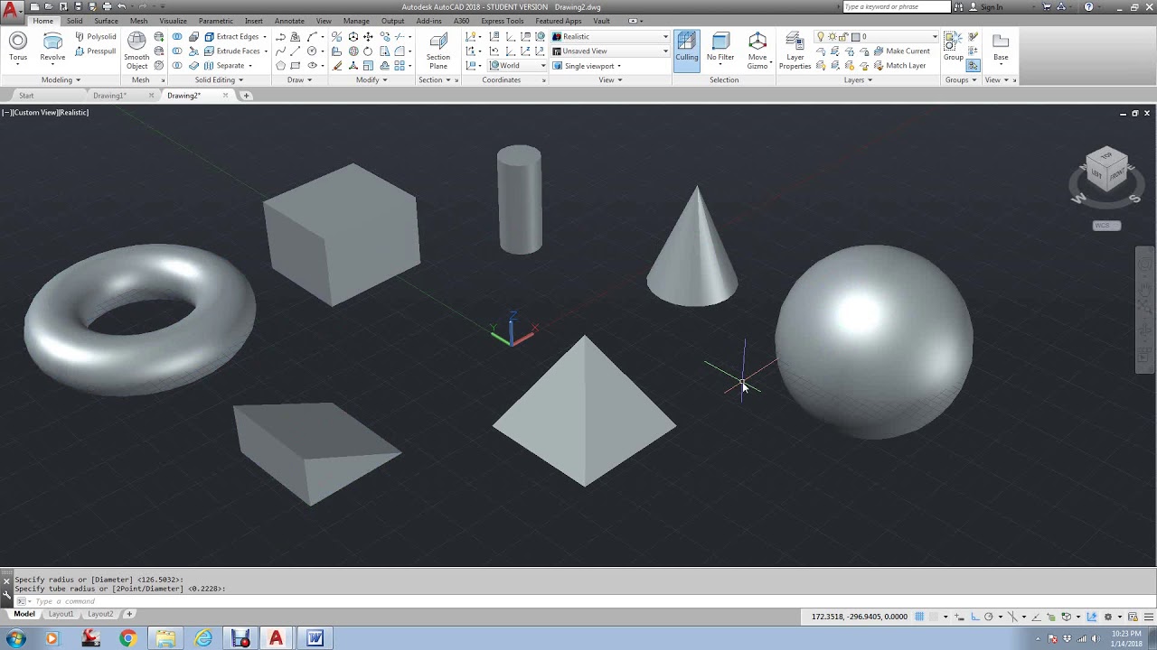 2018 Advanced Autocad Dobson 3d Primitives Command - YouTube