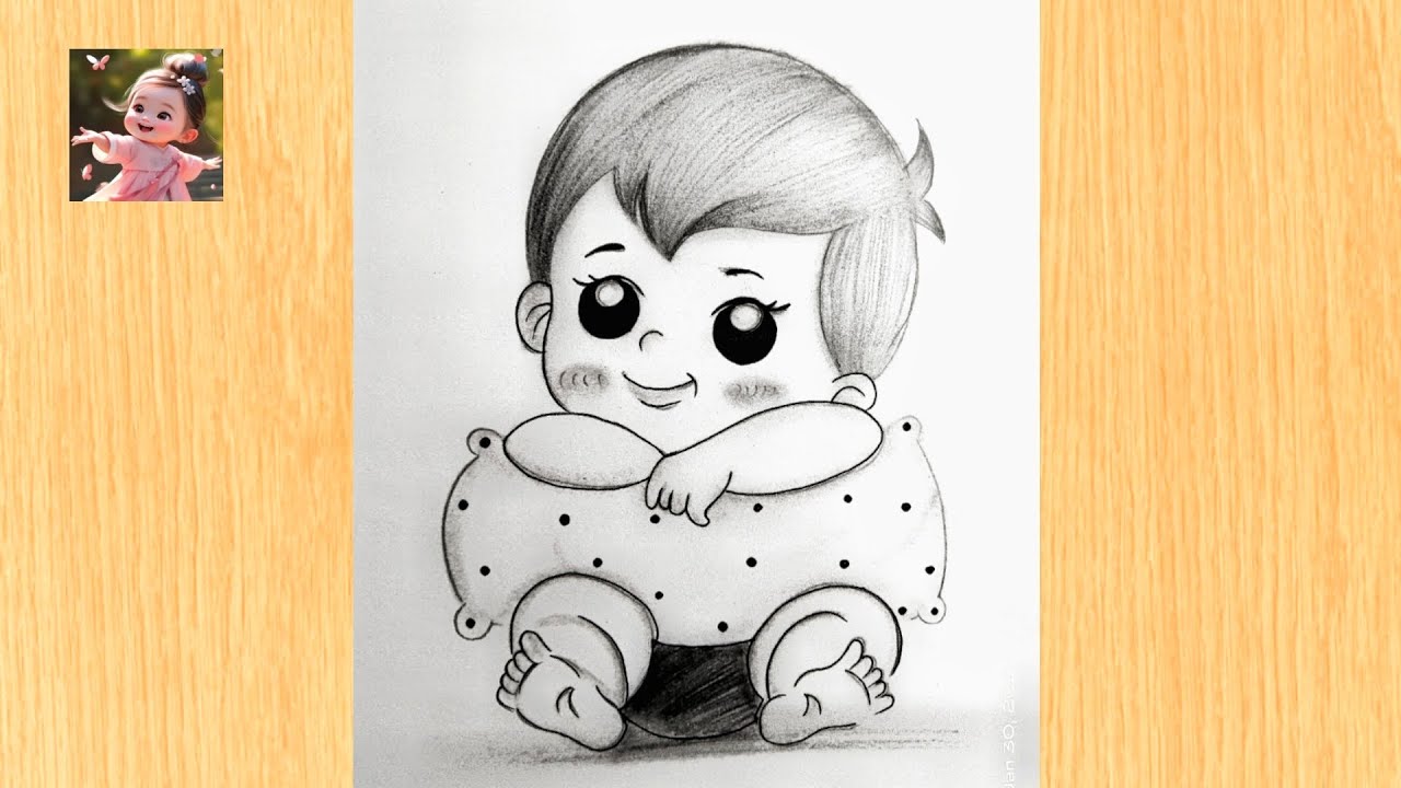 How to draw a Cute boy holding pello - Pencil sketch for beginner ...