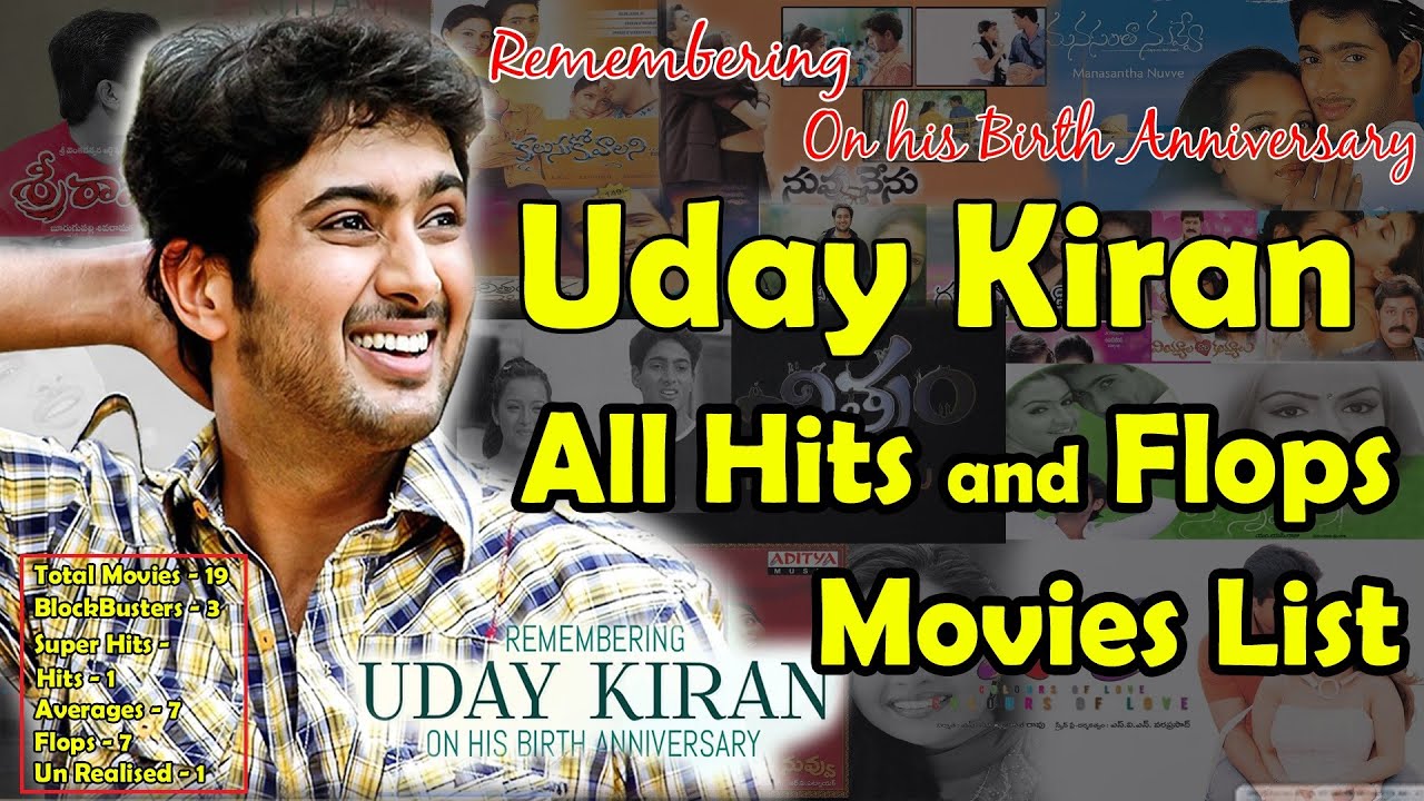 Uday Kiran Hits and Flops Movies List, Remembering on his Birth Anniversary Special Video Must ...