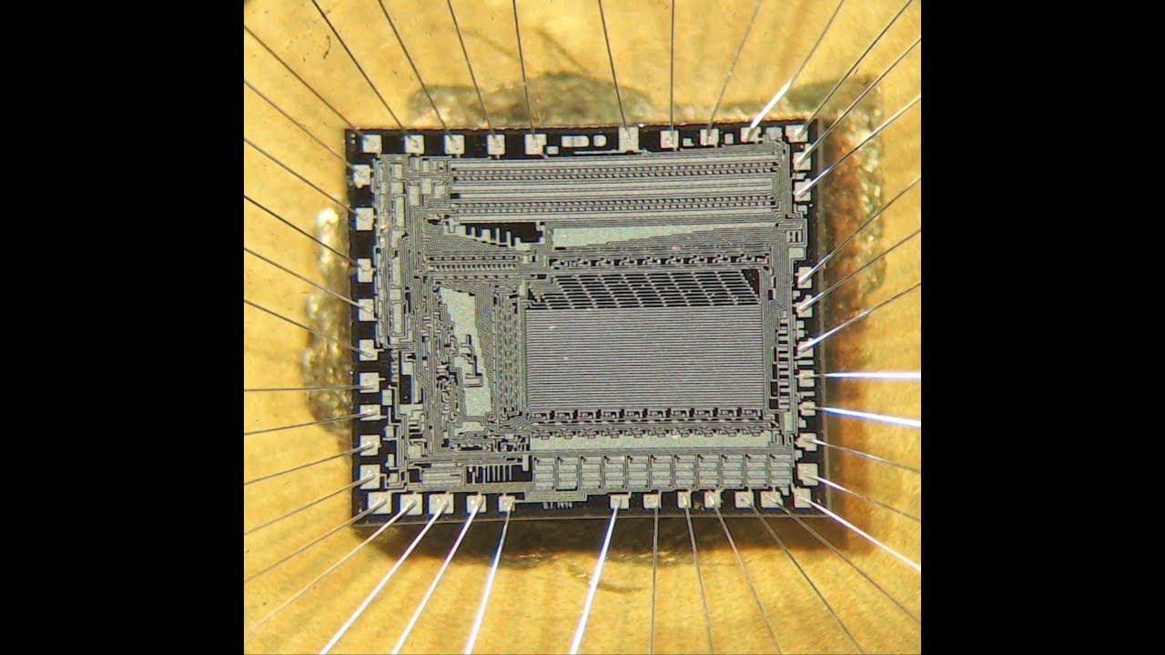 Old cpu under microscope - YouTube