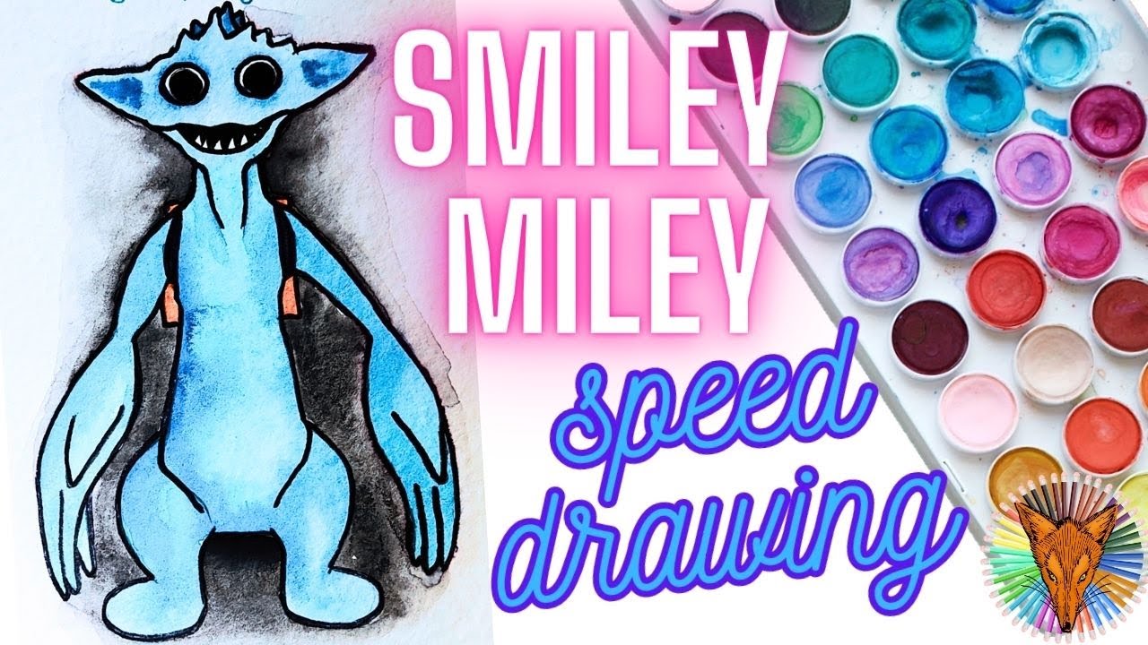 Smiley Miley from garten of banban - speed watercolor drawing - YouTube