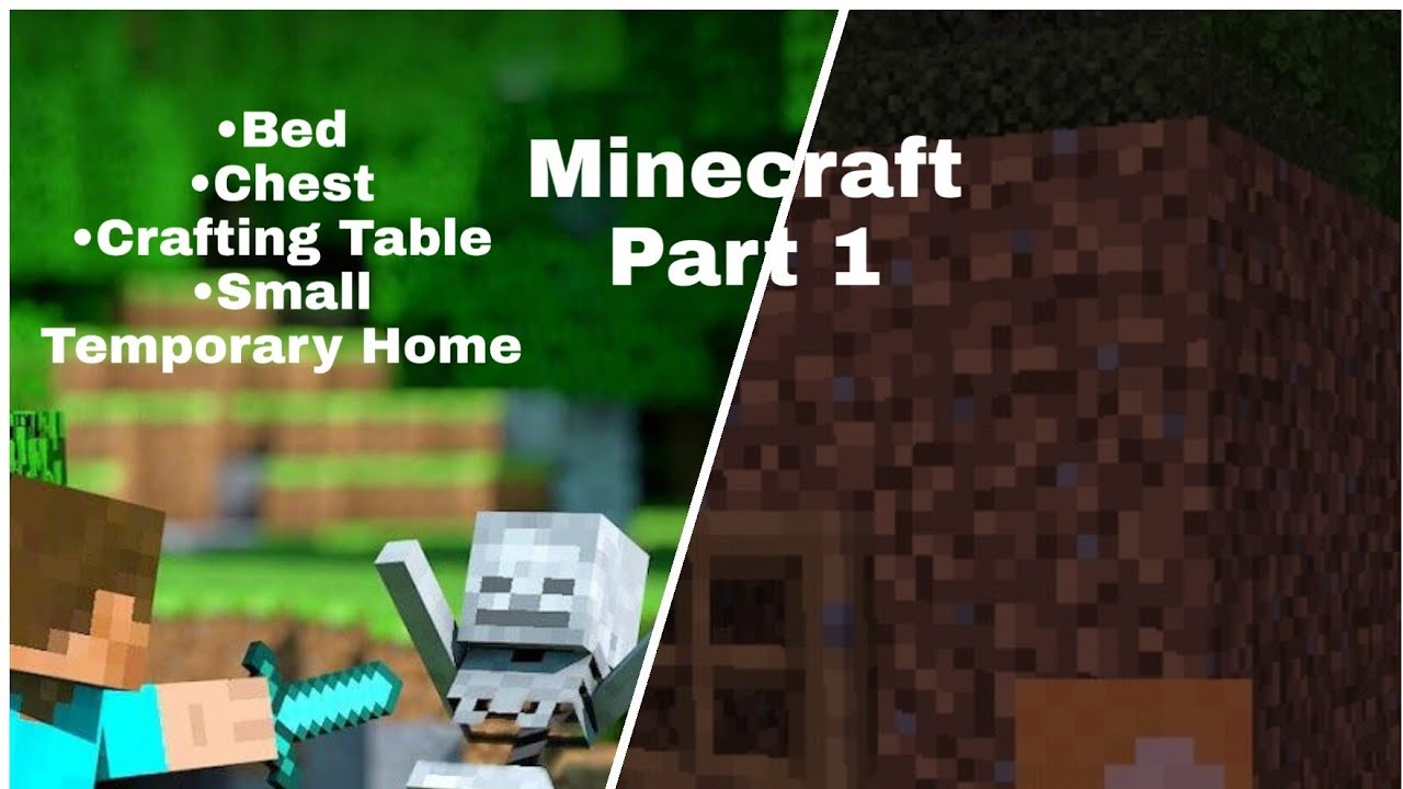 Crafting Table,Bed,Chest And Small Home.|| Part 1 || Minecraft - YouTube