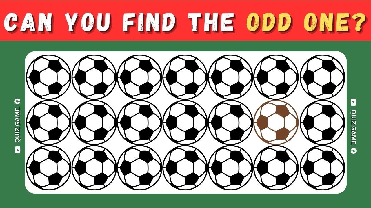 FIND THE ODD FOOTBALL | Odd One Out Puzzle | Different Emoji Challenge ...