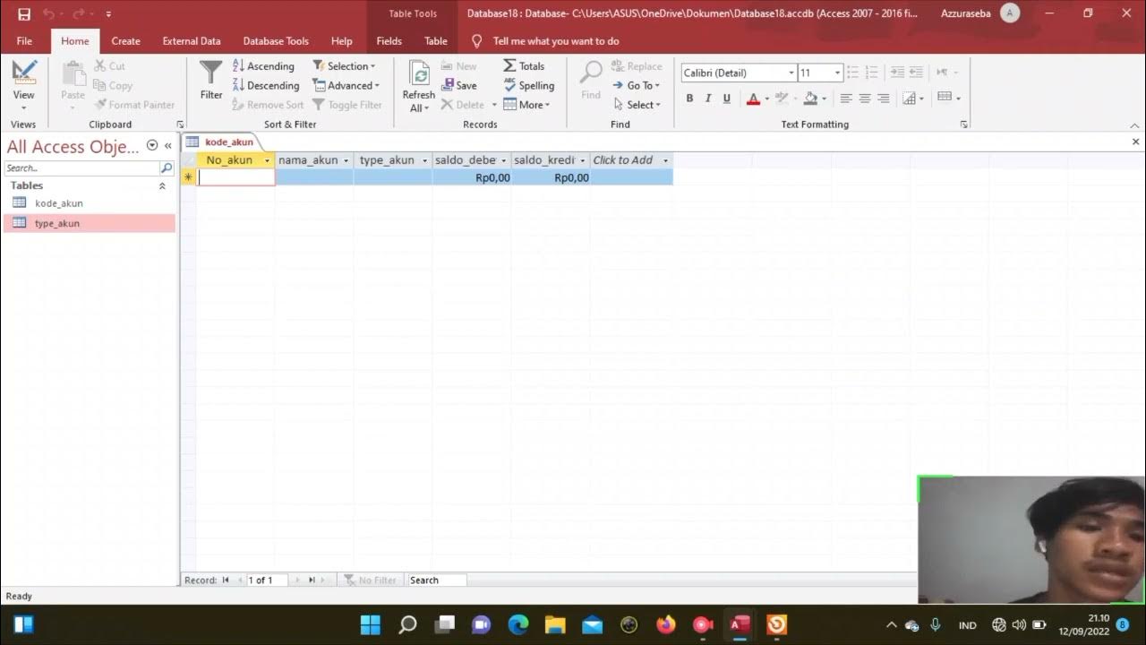 cara membuat aplikasi akuntansi dengan Microsoft access - YouTube