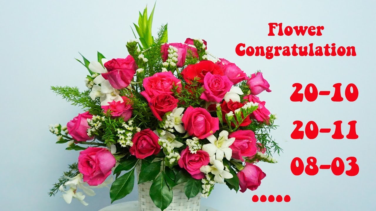 DIY Pink Rose Flower congratulation | Flower Ideas - YouTube