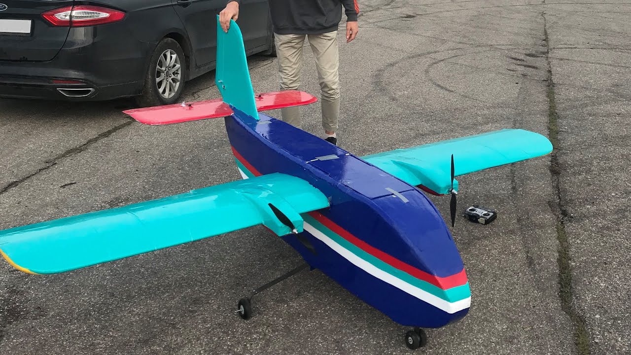 Enormous RC MODEL twin - motor foam cargo plane- BIGPLANE540 - YouTube