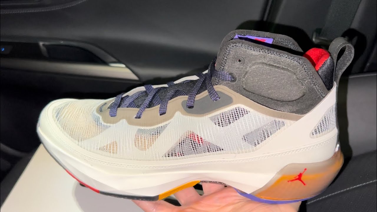 Jordan 37 Beyond Borders Light Bone Basketball Shoes - YouTube