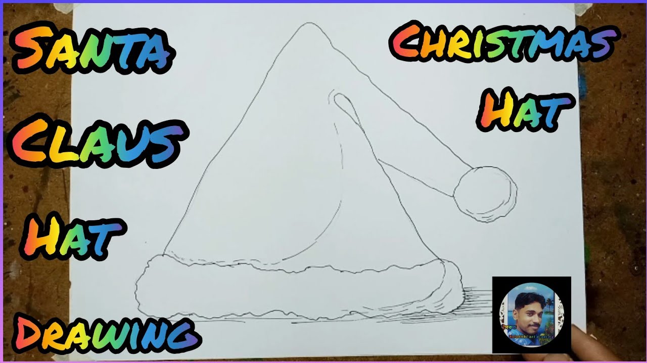 How to draw a Santa Claus hat / Santa hat /drawing Santa Claus hat ...