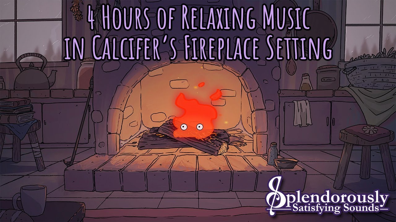 Chill with Calcifer 🔥 Fireplace Sounds & Piano Music inspired by Studio ...