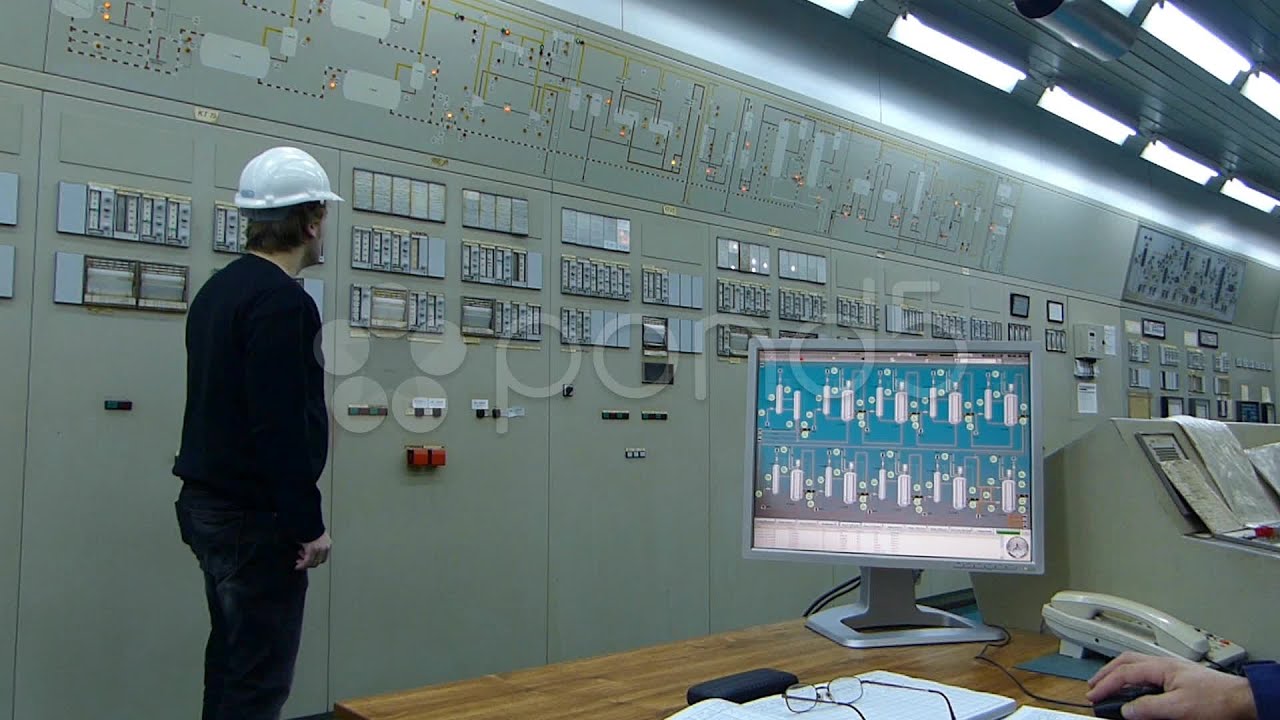 Industrial Workers In Control Room. Stock Footage - YouTube