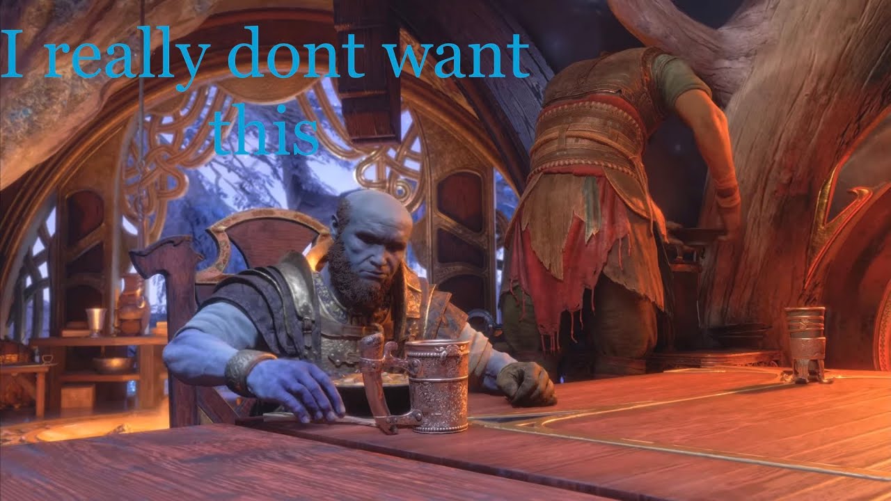 Brok has to eat tyr bad cooking - dinner scene with kratos and Atreus ...