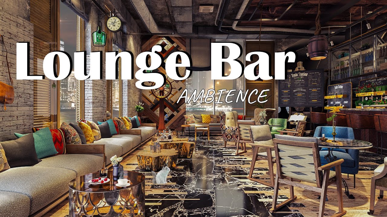 Lounge Bar Ambience with Jazz Music, New York Night Scene, Lounge Bar ...