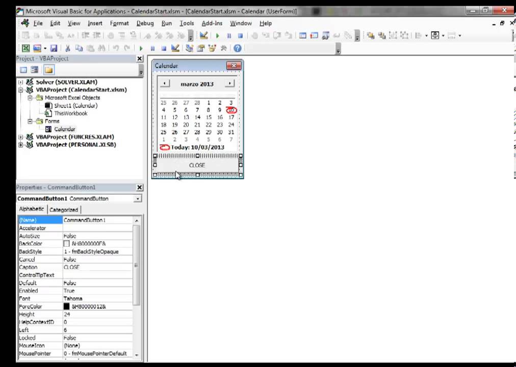 Excel 2013 Video 10 Insert a Calendar Datepicker in a Floating VBA Userform - YouTube