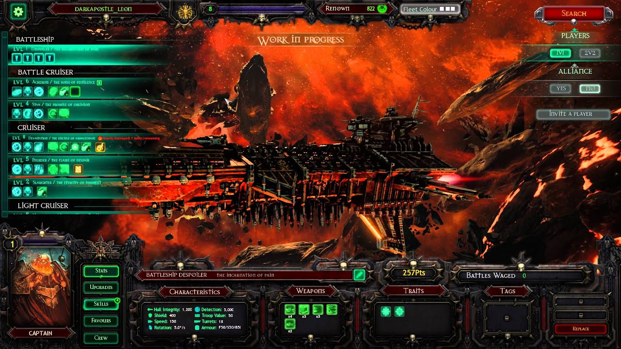 Battlefleet Gothic: Armada Chaos Battleship look like - YouTube