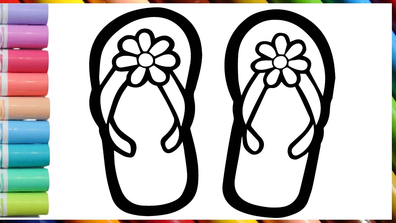 Rainbow Slippers Drawing, Painting and Coloring for Kids & Toddlers ...