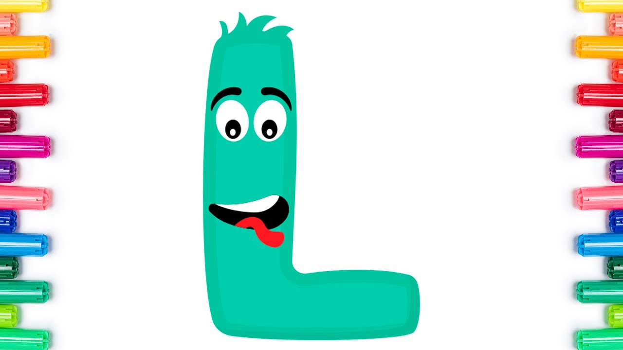 Drawing of a Smiling Alphabet Letter L - YouTube
