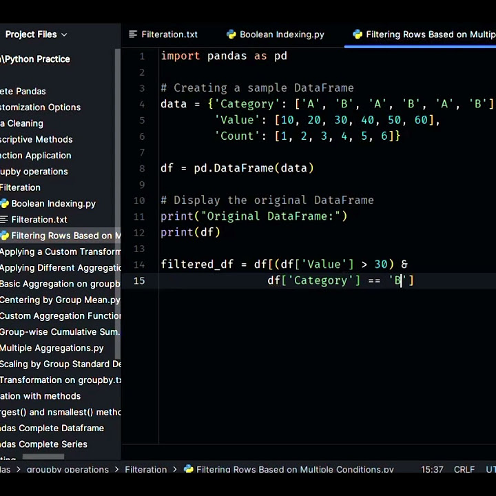 Filtering Rows Based On Multiple Conditions Filtration Python Pandas Coderant2 Shorts