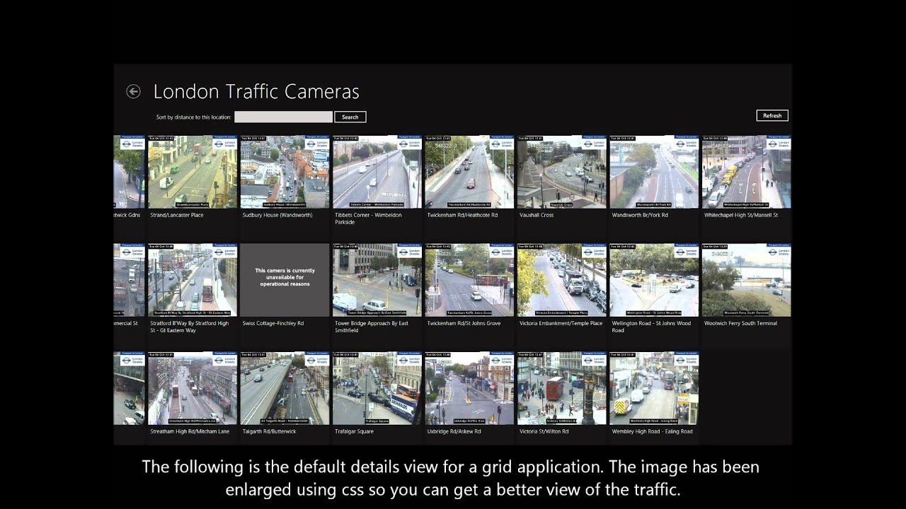 Windows 8 Metro App - London Traffic Cameras - YouTube