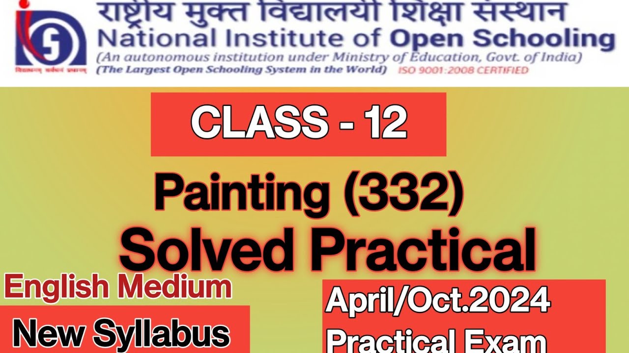 NIOS Class 12 Painting Solved Practical file 2024 English Medium - YouTube