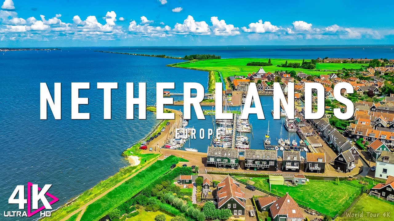 FLYING OVER NETHERLANDS (4K UHD) - Relaxing Music Along With Beautiful ...