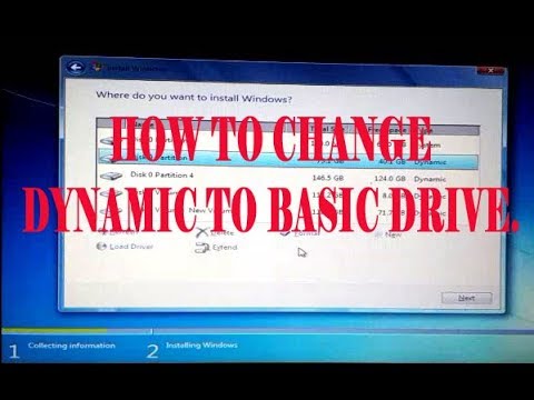 How to change dynamic to Basic drive - YouTube