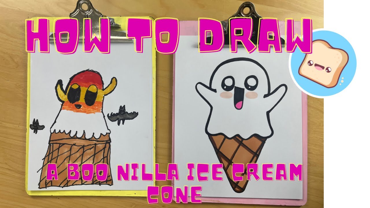 How To Draw A BOO Nilla Ice Cream cone! - YouTube